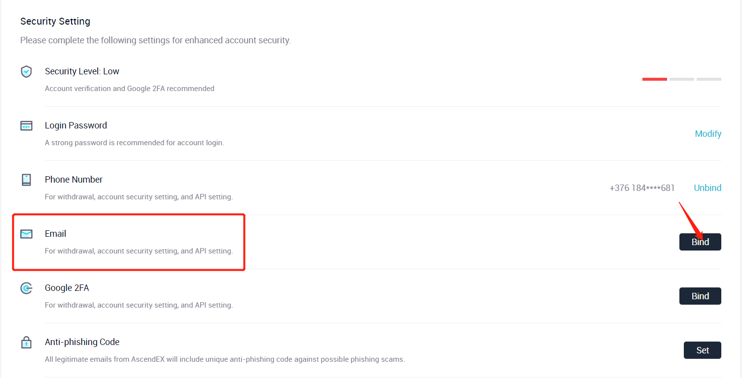 How To Modify The Email Bound To Your Account PC Help Center AscendEX